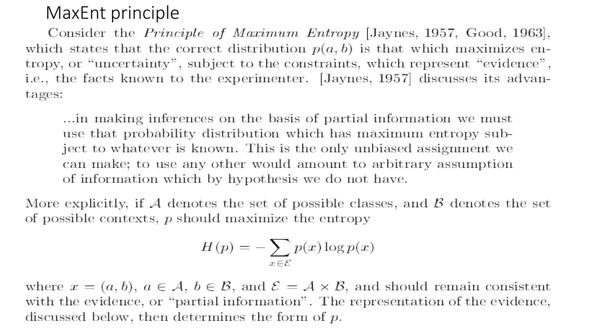 MaxEnt (Loglinear) Models - Overview | PDF