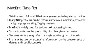 MaxEnt (Loglinear) Models - Overview | PPT