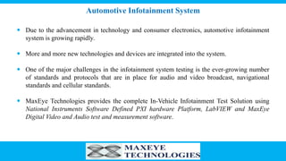 End to End In-Vehicle Infotainment Test Solution - MaxEye Technologies ...