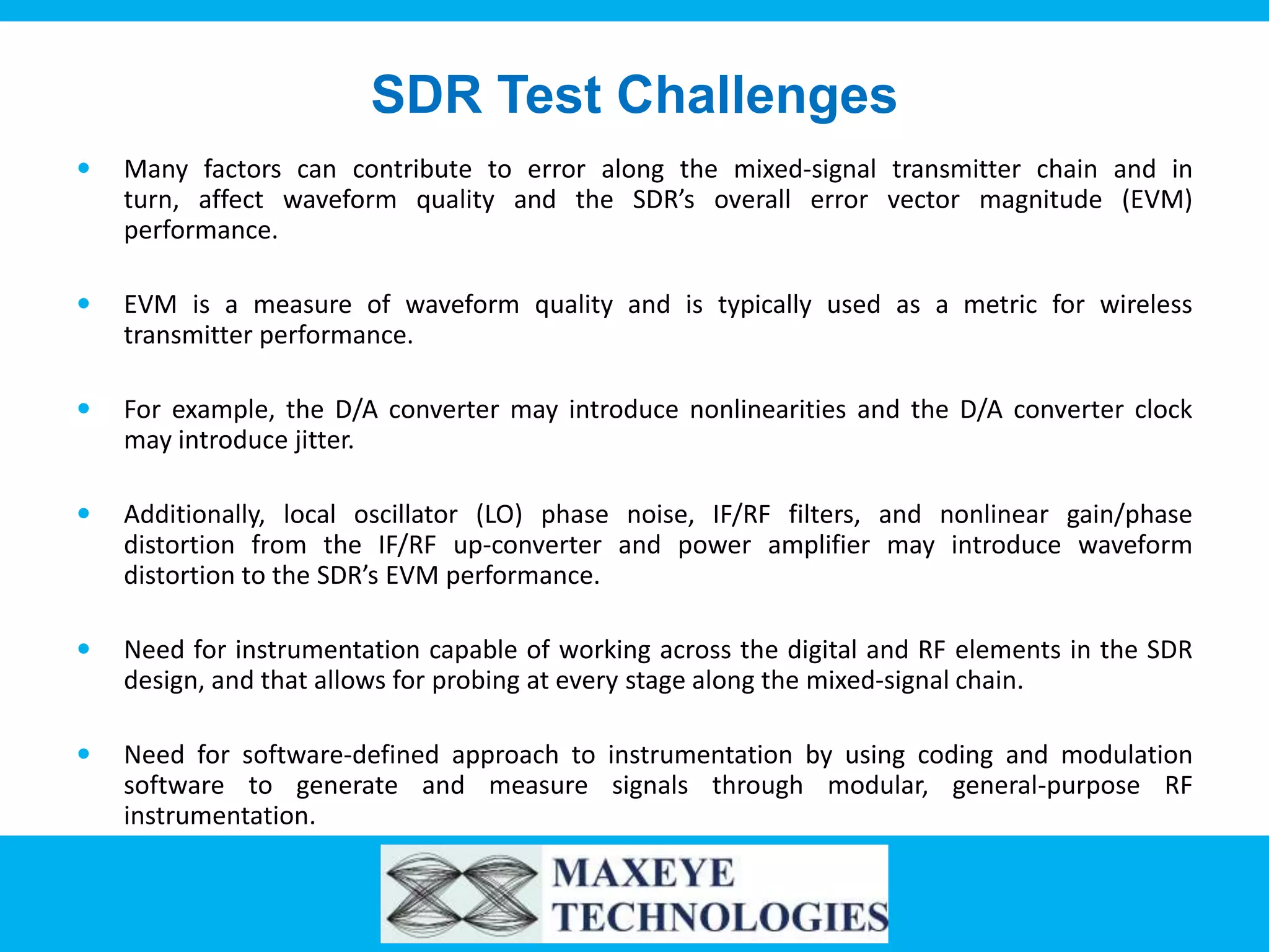 MaxEye SDR System Level Testing | PPTX