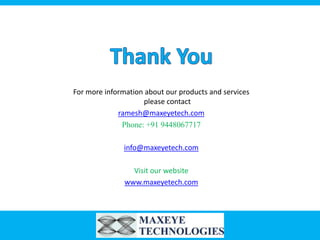 MaxEye SDR System Level Testing | PPTX