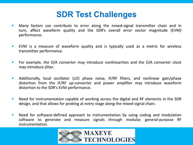 MaxEye SDR System Level Testing | PPTX