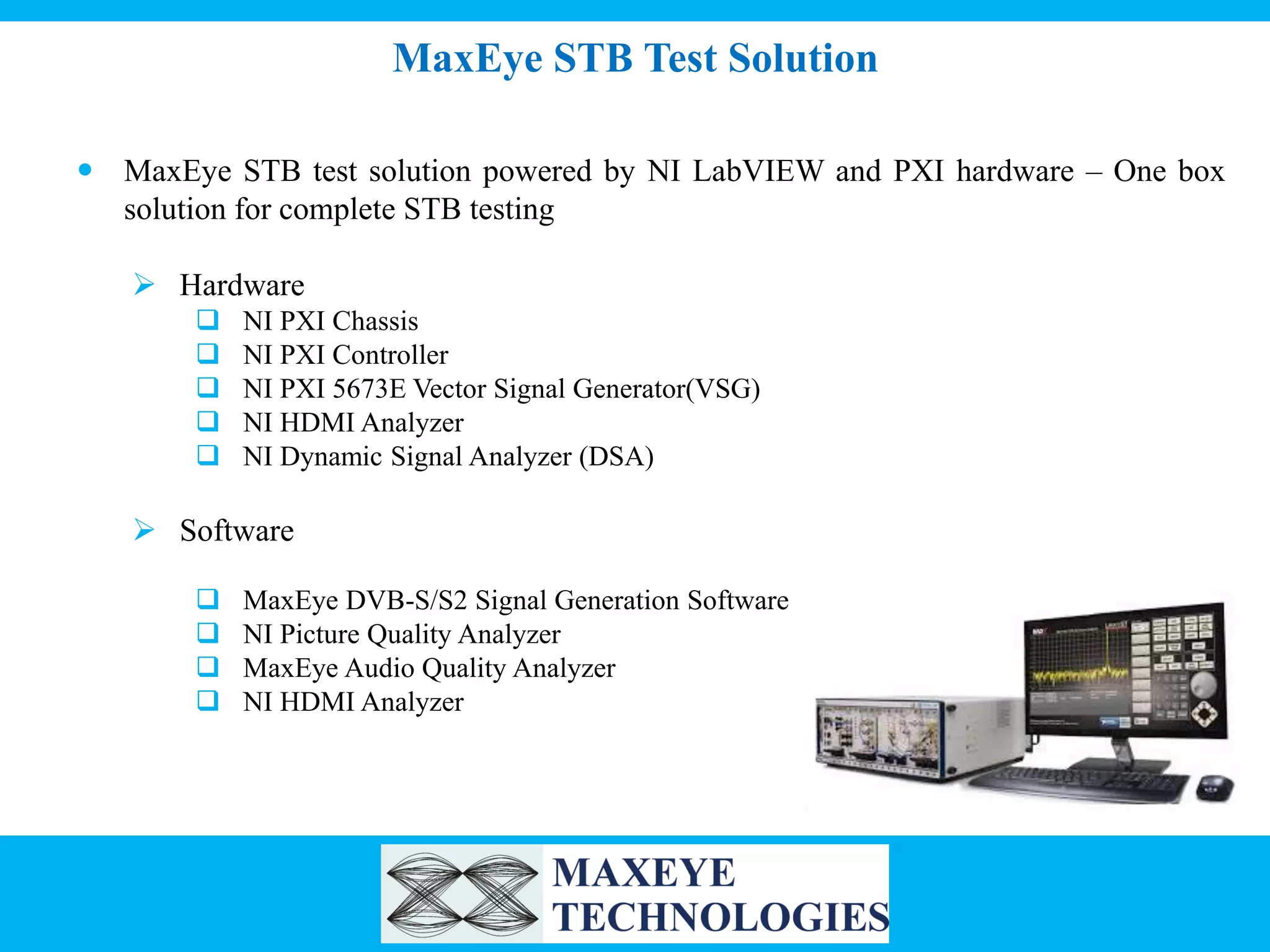 MaxEye Set Top Box Test Solution | PDF