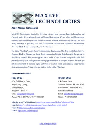 Telematics Test Solution from MaxEye Technologies | PDF