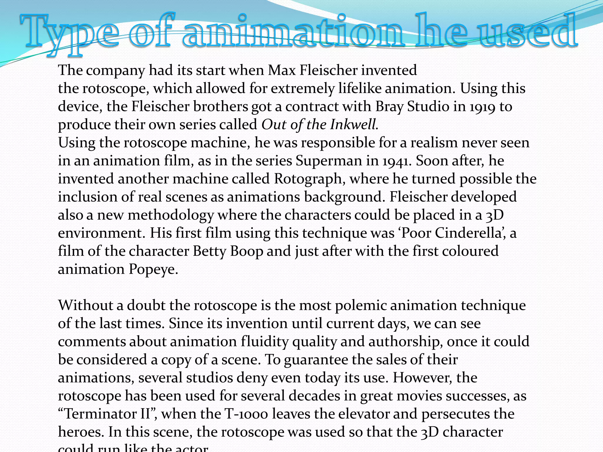 Max fleischer prezzi 5 | PPTX