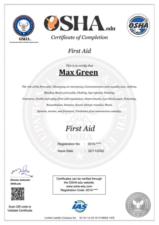 Max Green _ First Aid _ Certificate _ OSHA EDU.pdf