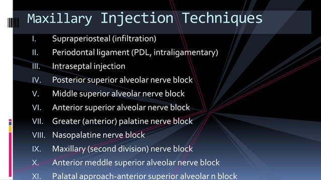 Maxillary anesthesia: its technique | PPTX