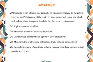 Maxillary anesthesia techniques | PDF