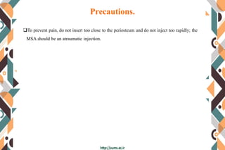 Maxillary anesthesia techniques | PDF