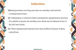 Maxillary anesthesia techniques | PDF