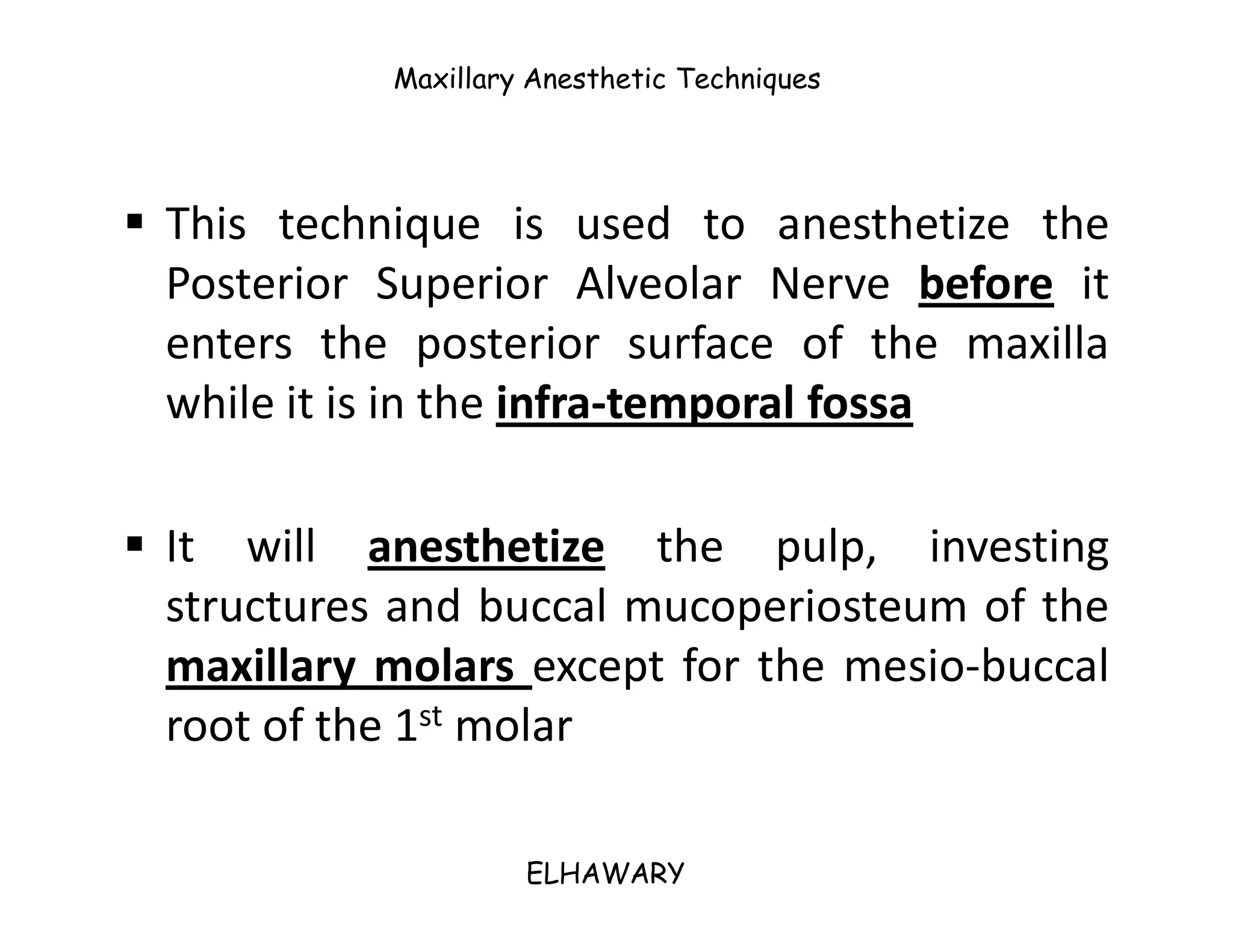 Anesthetic techniques - Maxillary anesthetic techniques | PDF