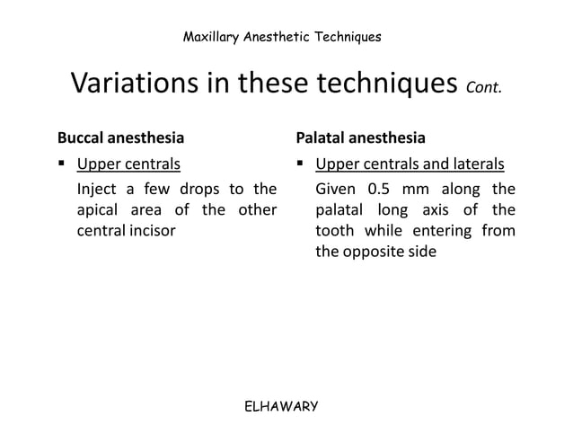 Anesthetic techniques - Maxillary anesthetic techniques | PDF