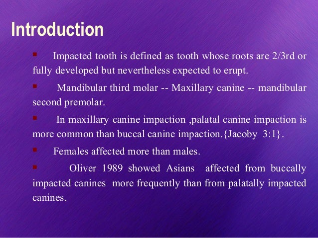 Maxillary canine impaction