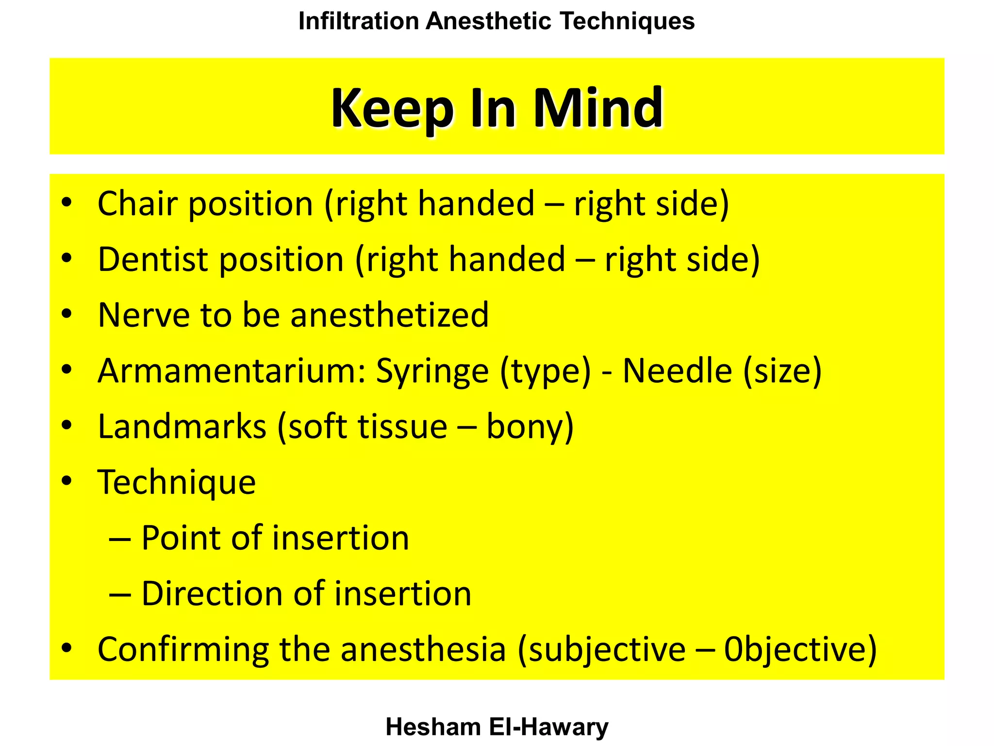 Maxillary infiltration anesthetic techniques (with photos) | PPTX
