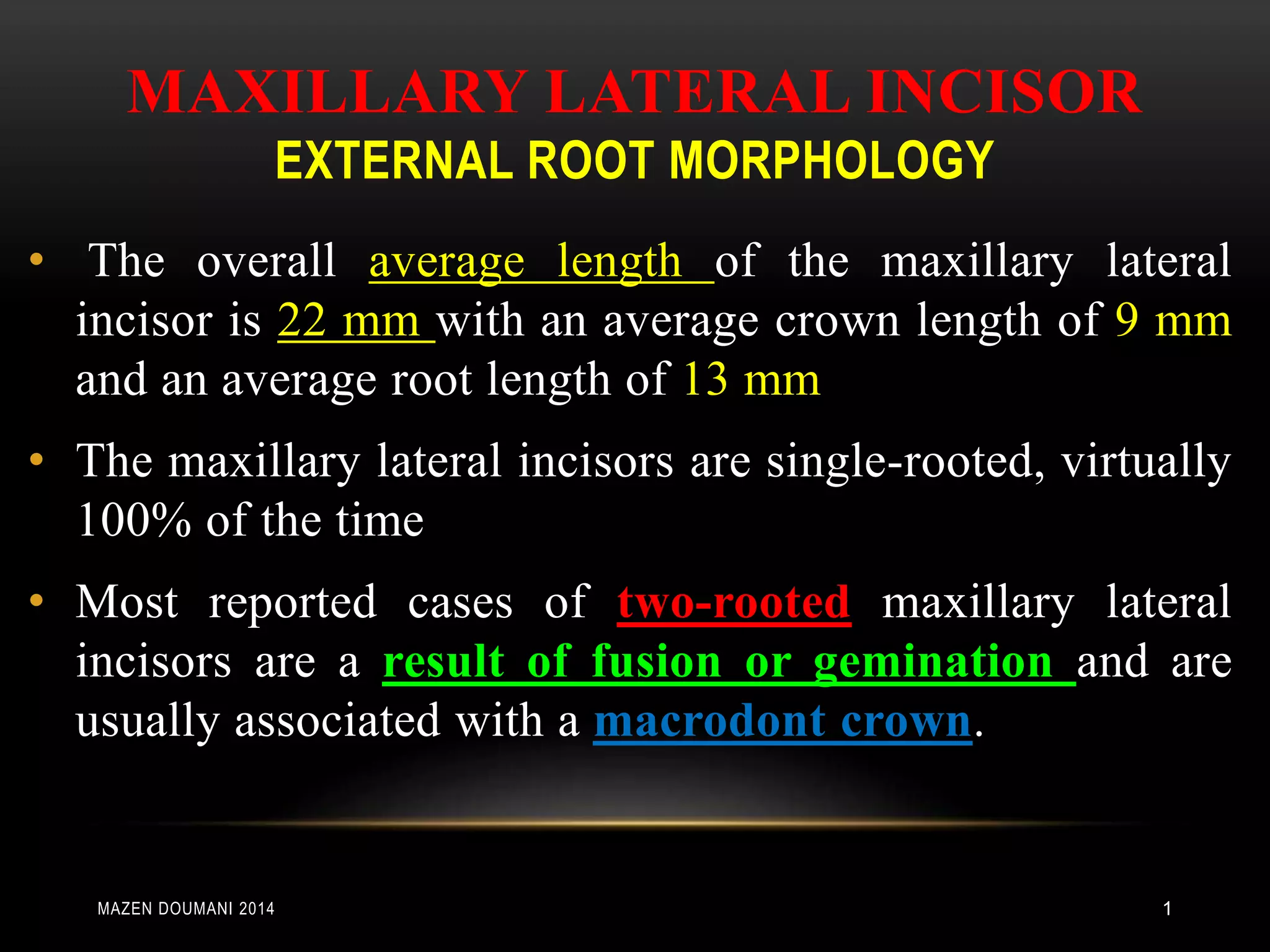 Maxillary lateral incisor | PPTX