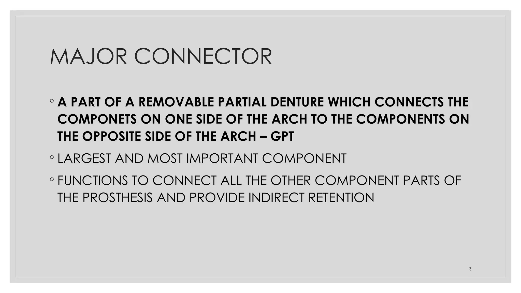 MAXILLARY MAJOR CONNECTORS IN CPD PROSTHO | PPTX