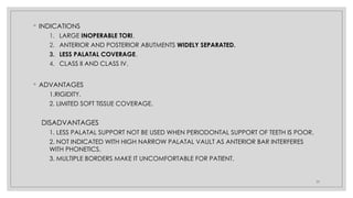 MAXILLARY MAJOR CONNECTORS IN CPD PROSTHO | PPTX