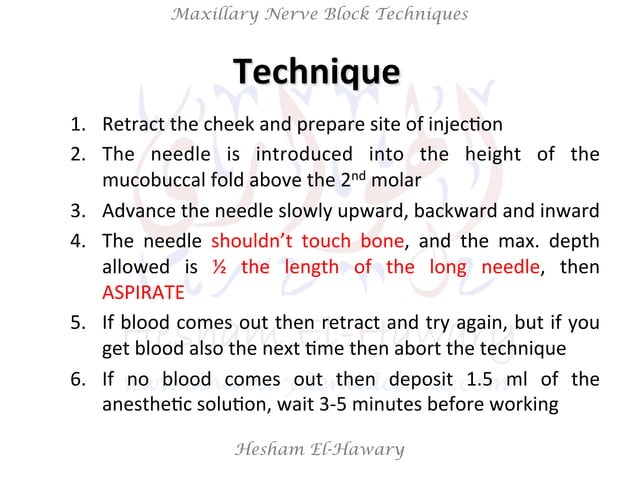 Maxillary nerve block anesthetic technique (with photos) | PDF | Ear ...