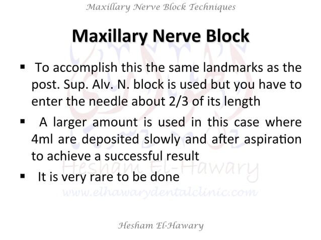 Maxillary nerve block anesthetic technique (with photos) | PDF | Ear ...