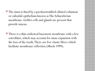 MAXILLARY SINUS ELEVATION floor for implant | PPTX
