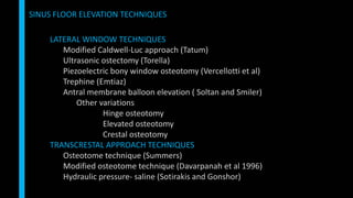 Maxillary sinus floor elevation | PPTX