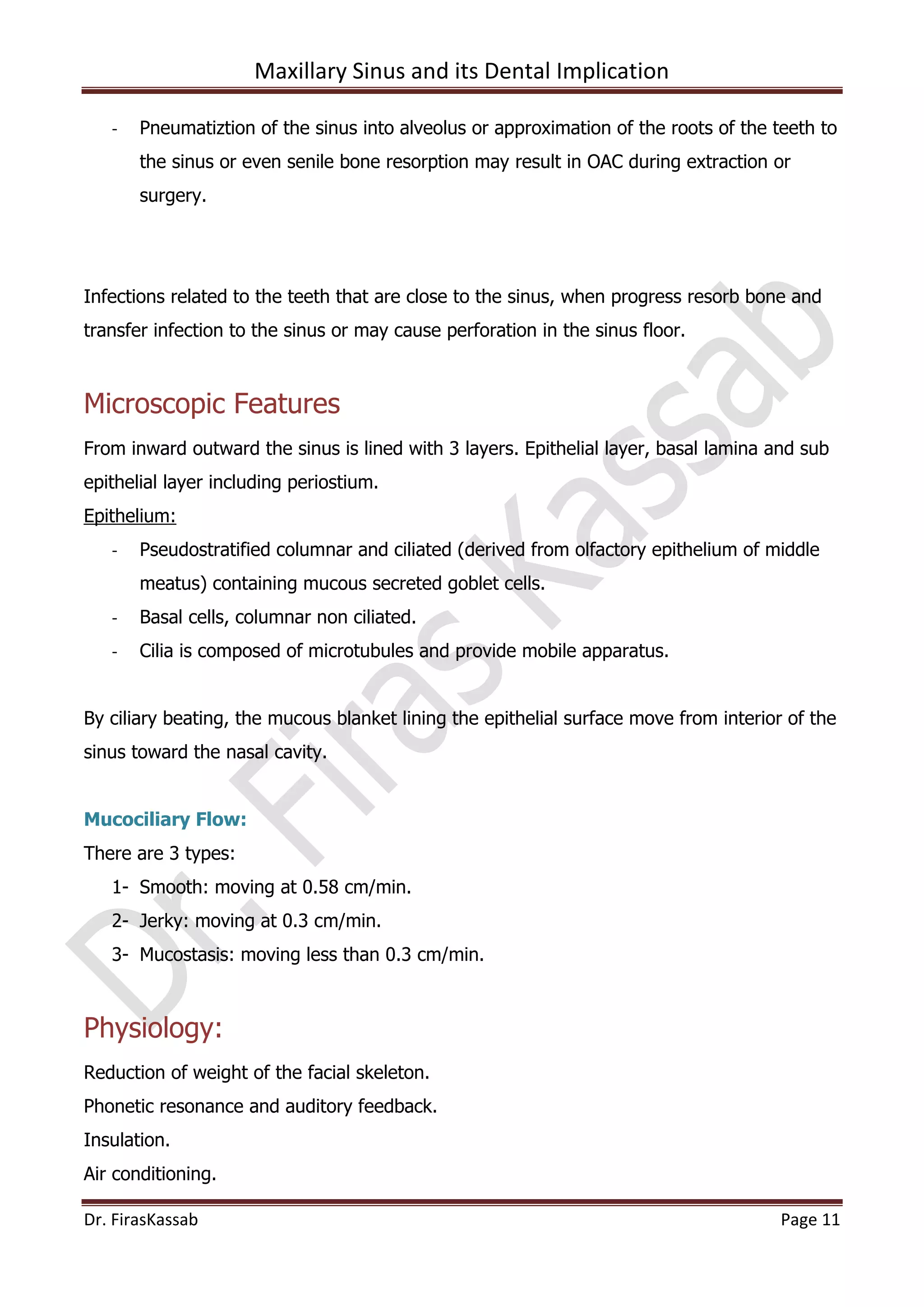 Maxillary sinus & its dental implication | PDF