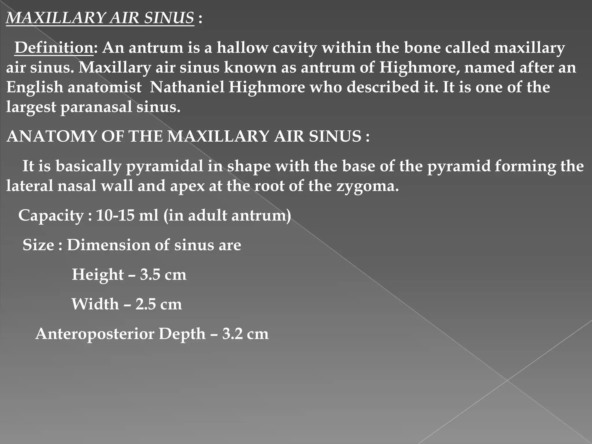 Maxillary sinus new | PPTX