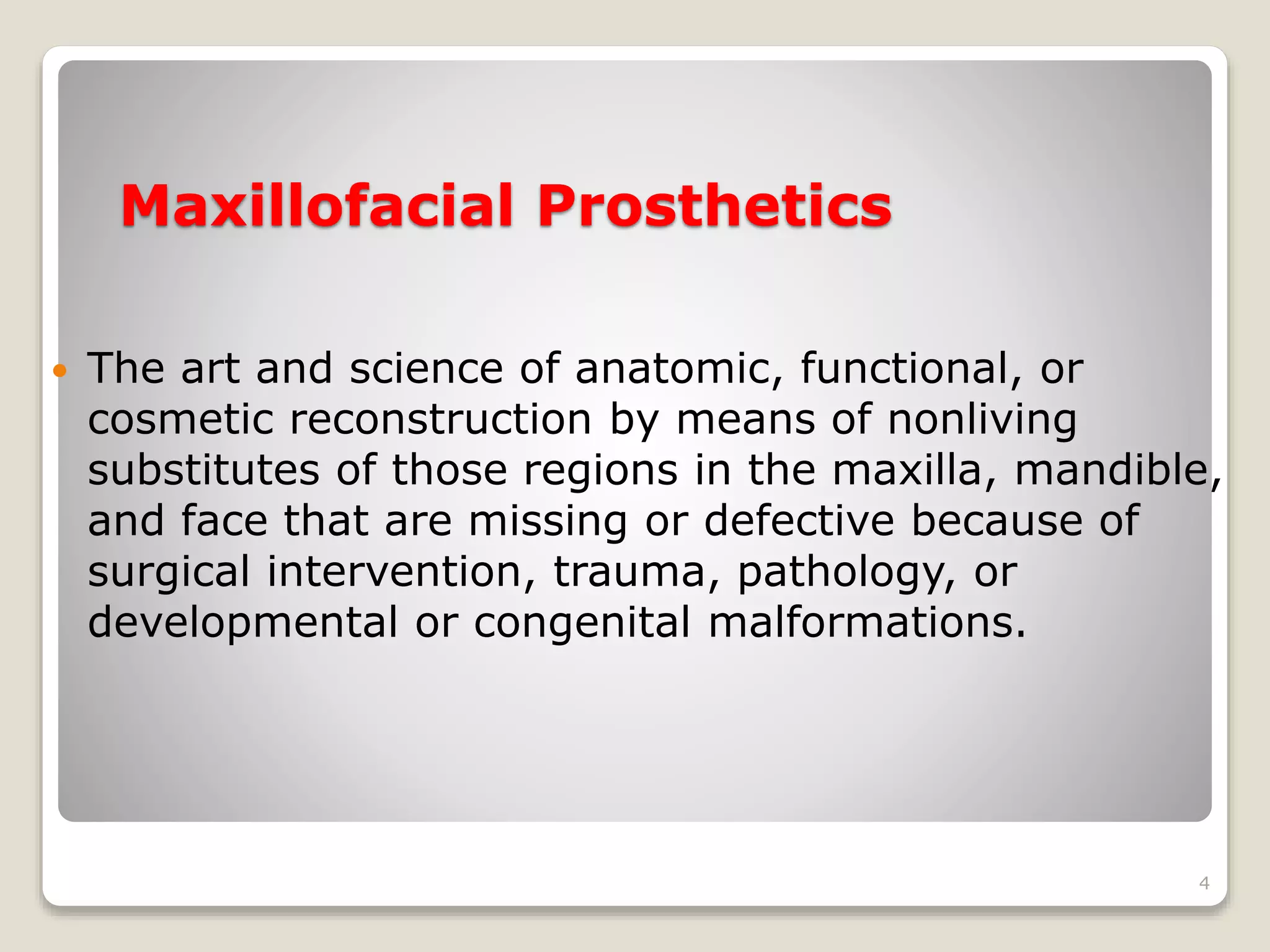 Maxillofacial prosthesis | PPTX