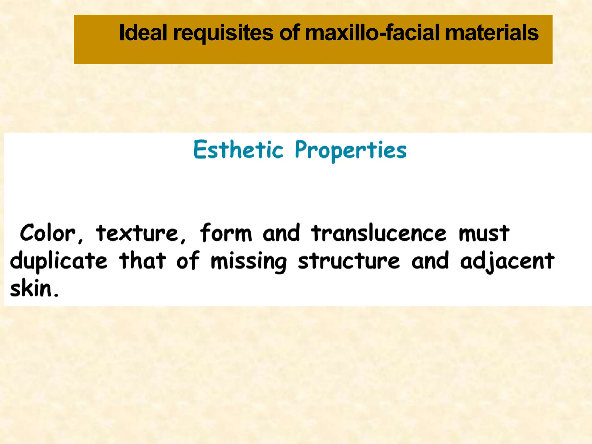 MAXILLOFACIAL MATERIALS.ppt on dental materials | PPT