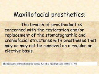 MAXILLOFACIAL MATERIALS.ppt on dental materials | PPT