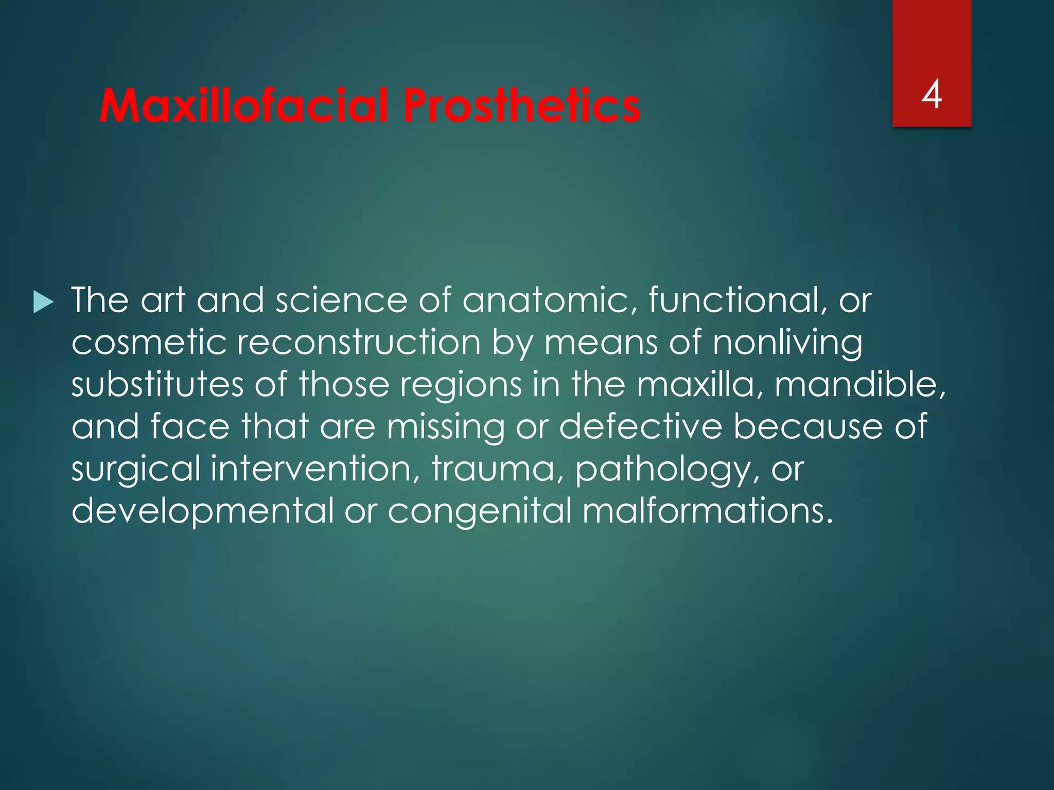 Maxillo facial prosthesis | PPTX