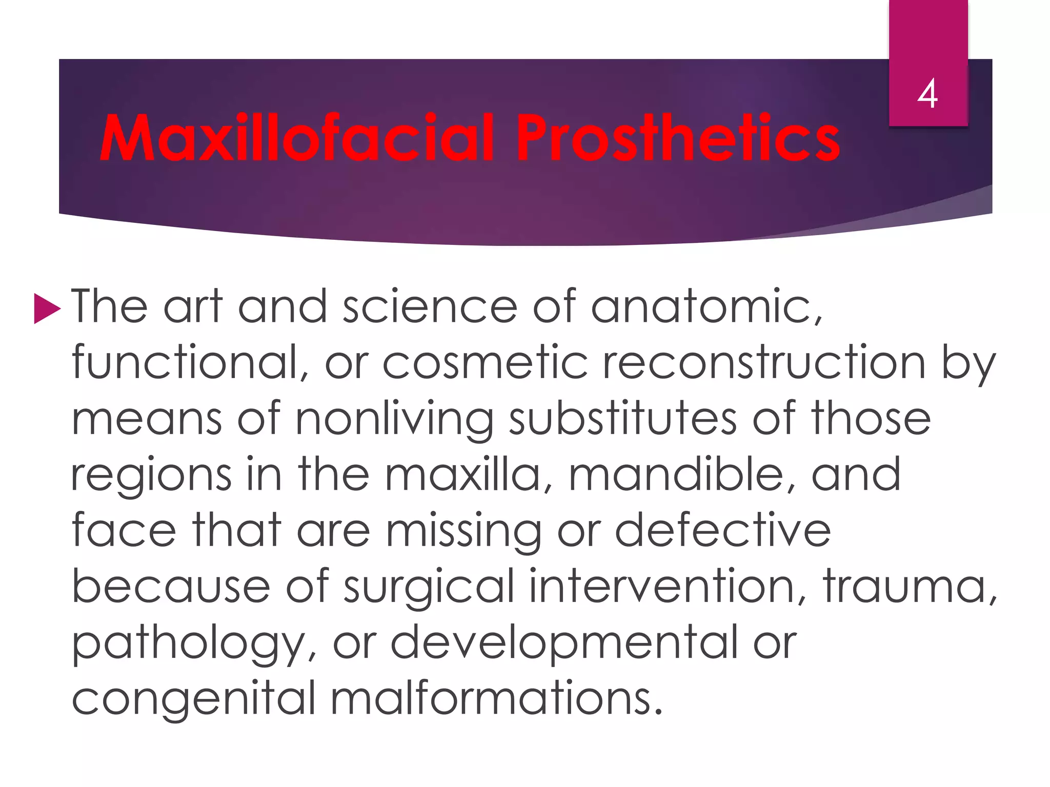 Maxillofacial prosthesis | PPTX
