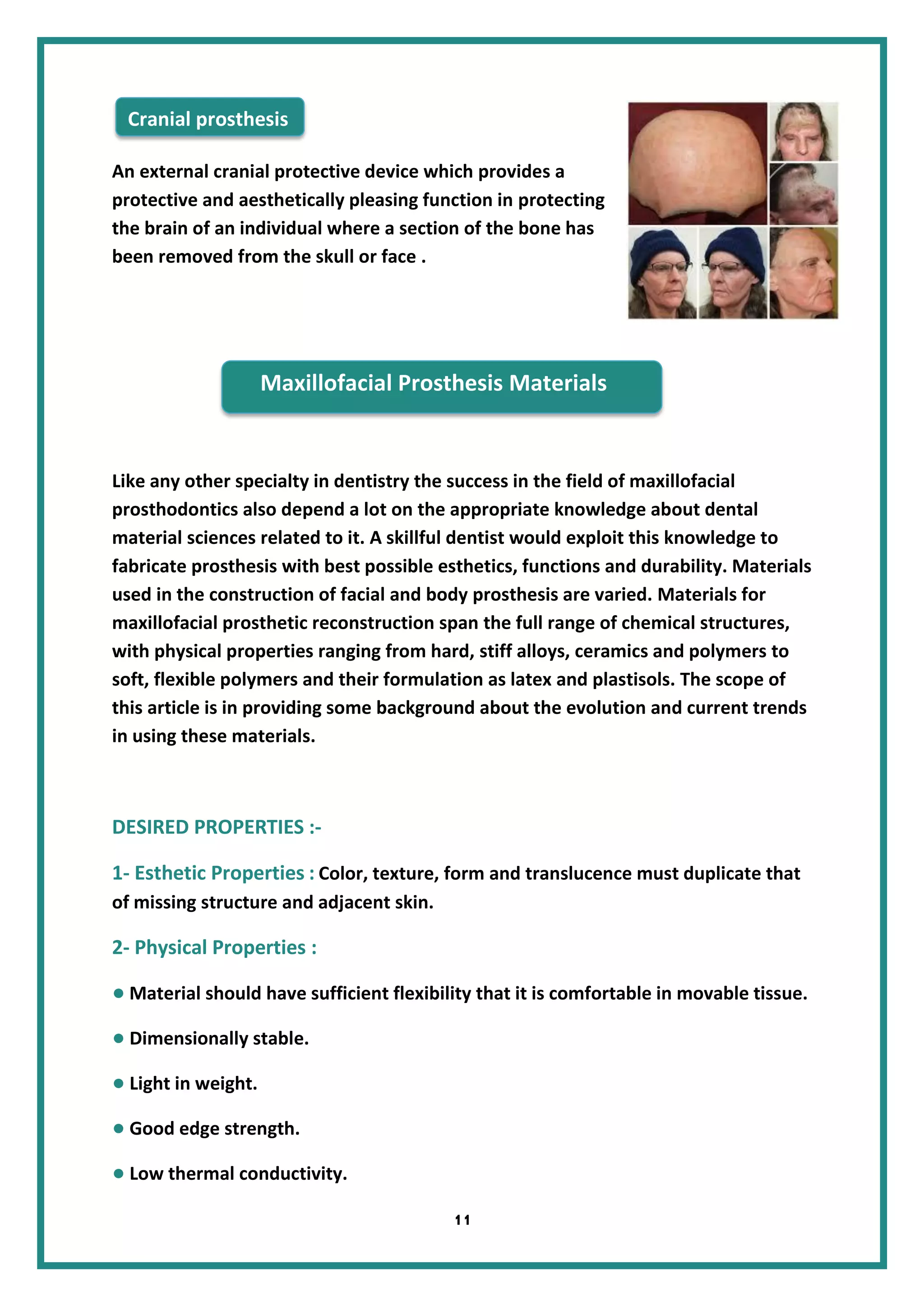 Maxillofacial Prosthesis | PDF