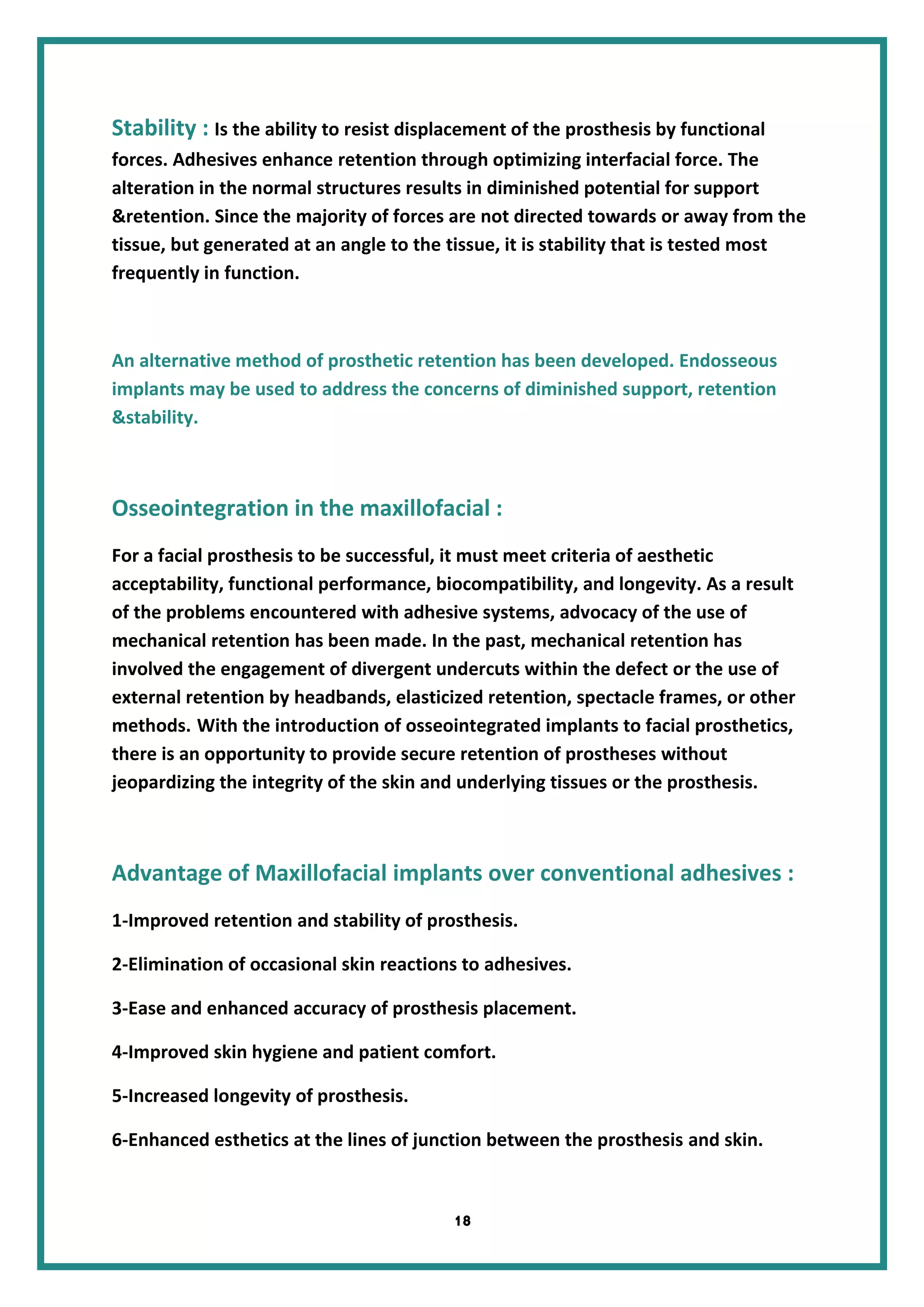 Maxillofacial Prosthesis | PDF
