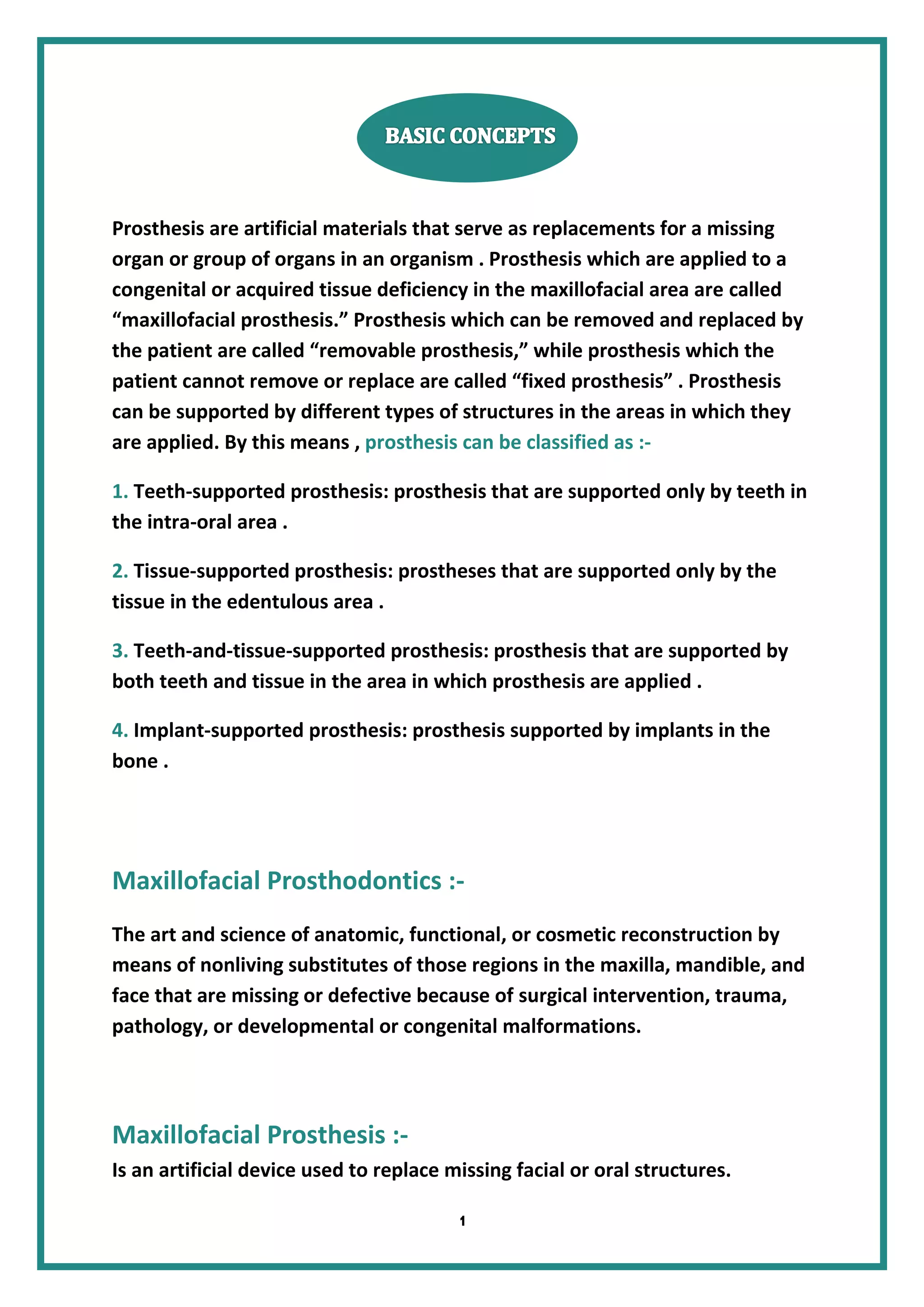 Maxillofacial Prosthesis | PDF