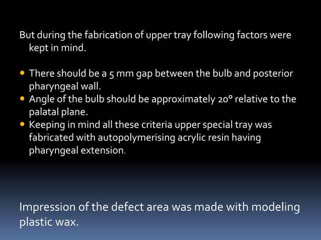 Maxillofacial prosthesis of soft cleft palate | PPTX