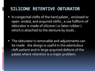 Maxillofacial prosthesis of soft cleft palate | PPTX
