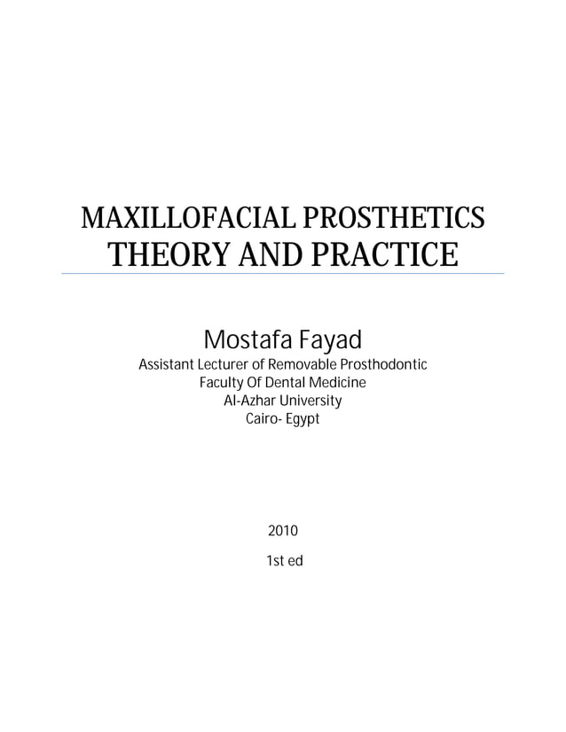Maxillofacial prosthetics theory and practice 2011 | PDF | Ear, Nose ...