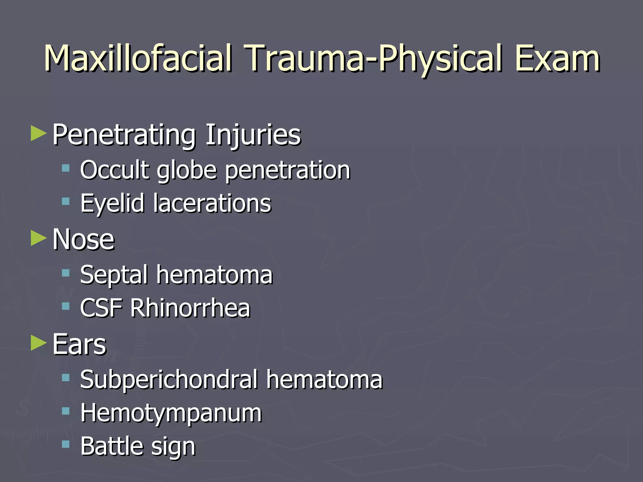 Maxillofacial trauma | PPT