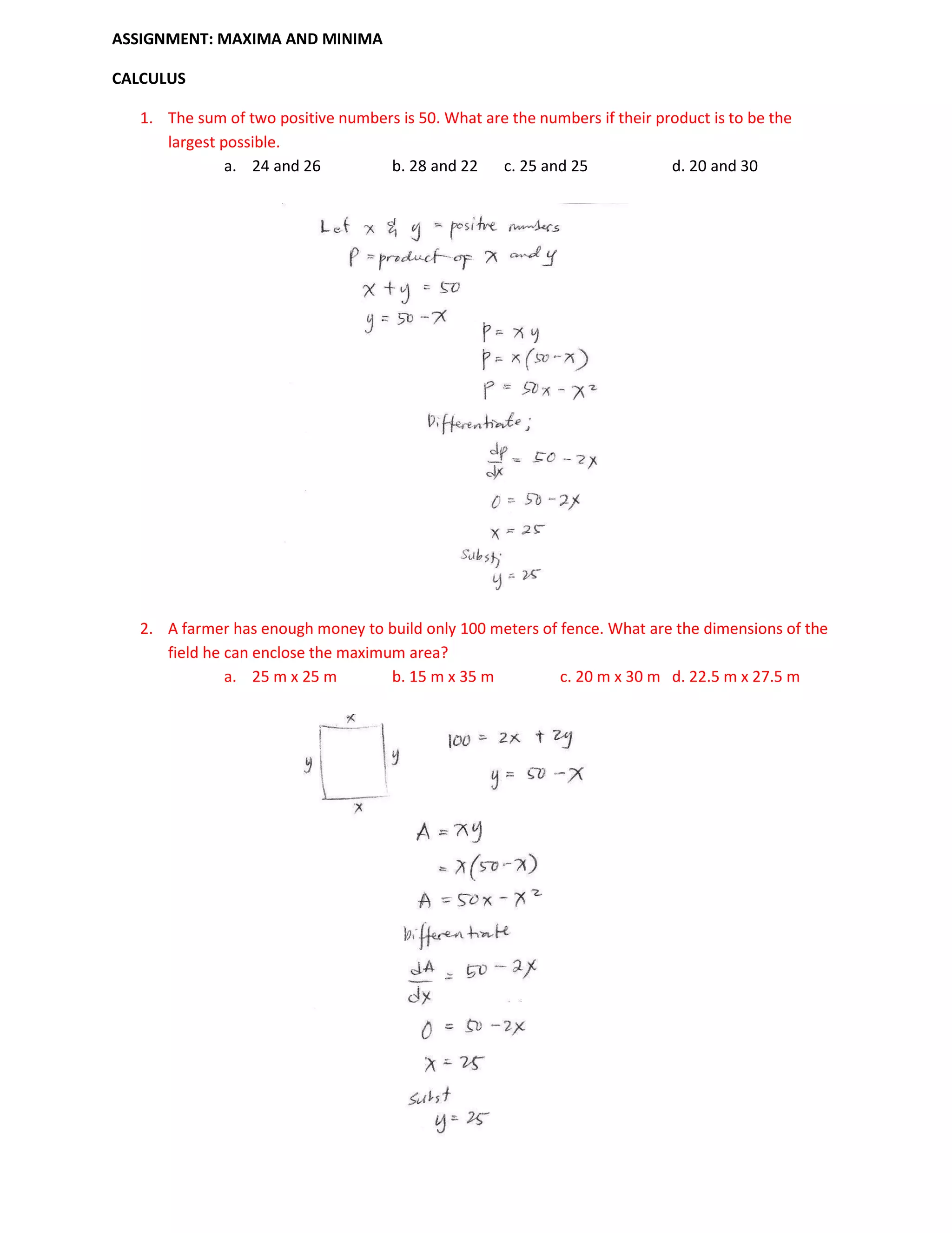 Maxima And Minima 01 Pdf