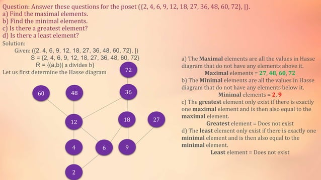 Maximal and minimal elements of poset.pptx | Educational Assessment | Education