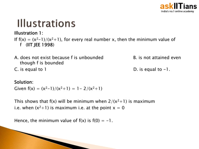 Maxima & Minima for IIT JEE | askIITians | PPTX