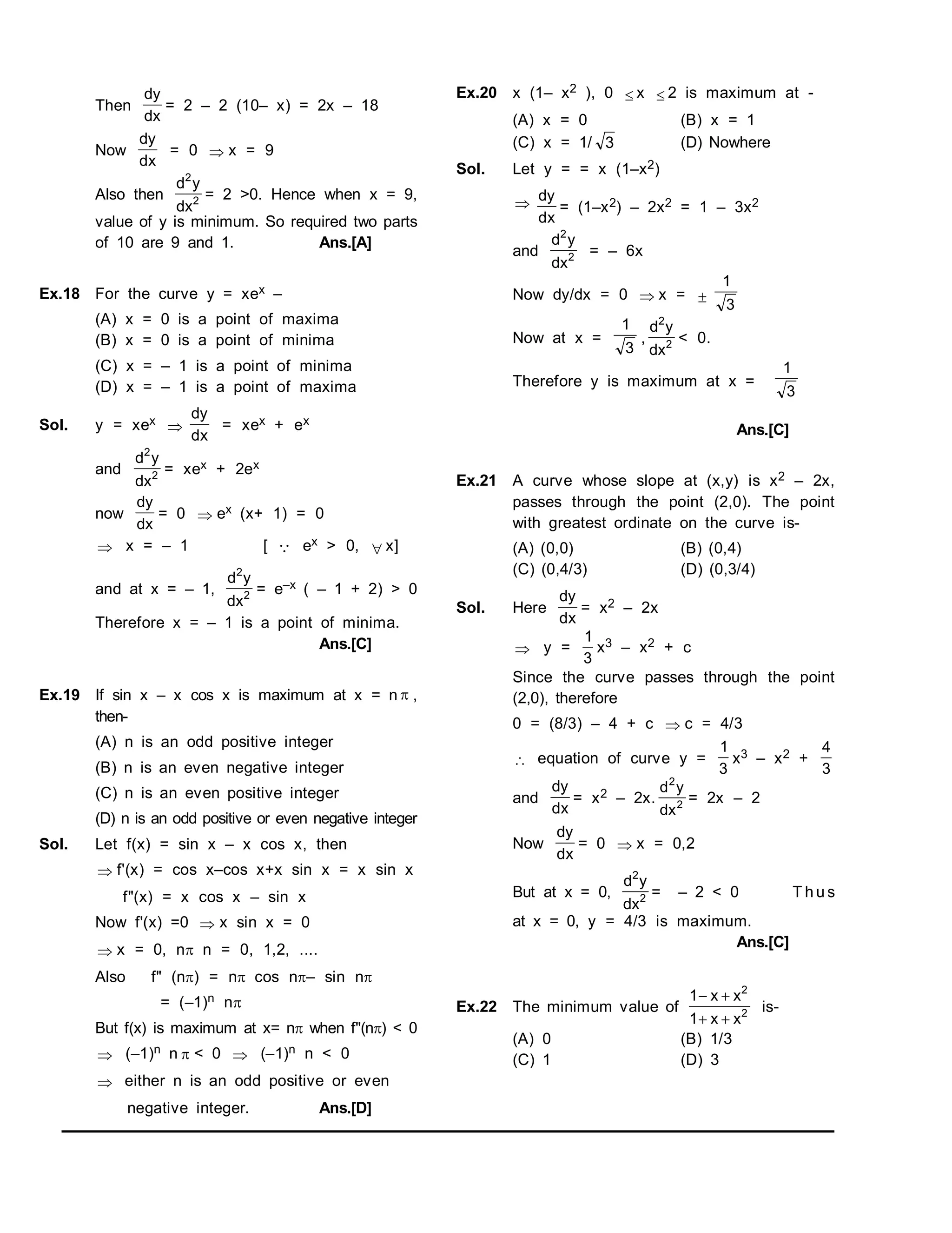 maxima & Minima thoeyr&solved.Module-4pdf | PDF