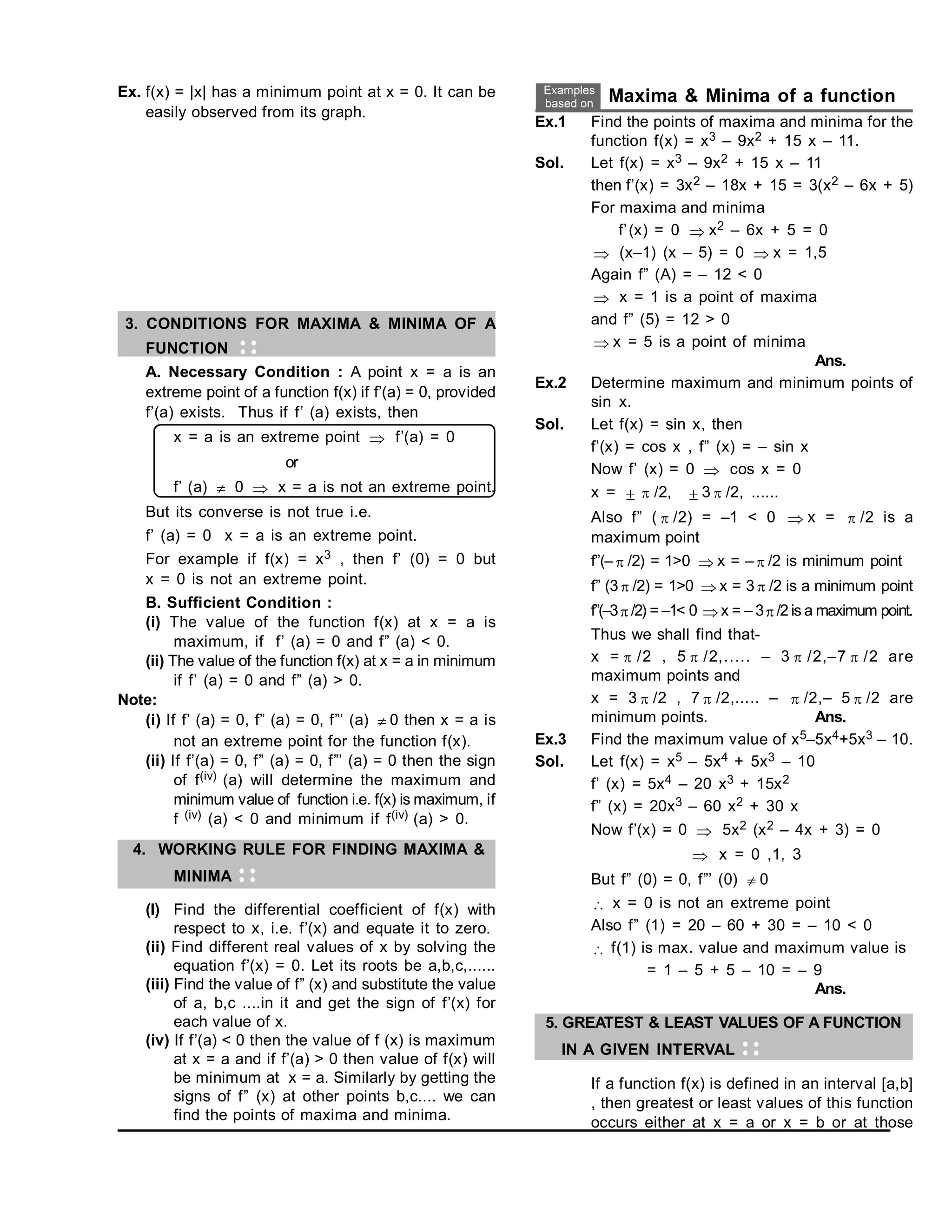 maxima & Minima thoeyr&solved.Module-4pdf | PDF