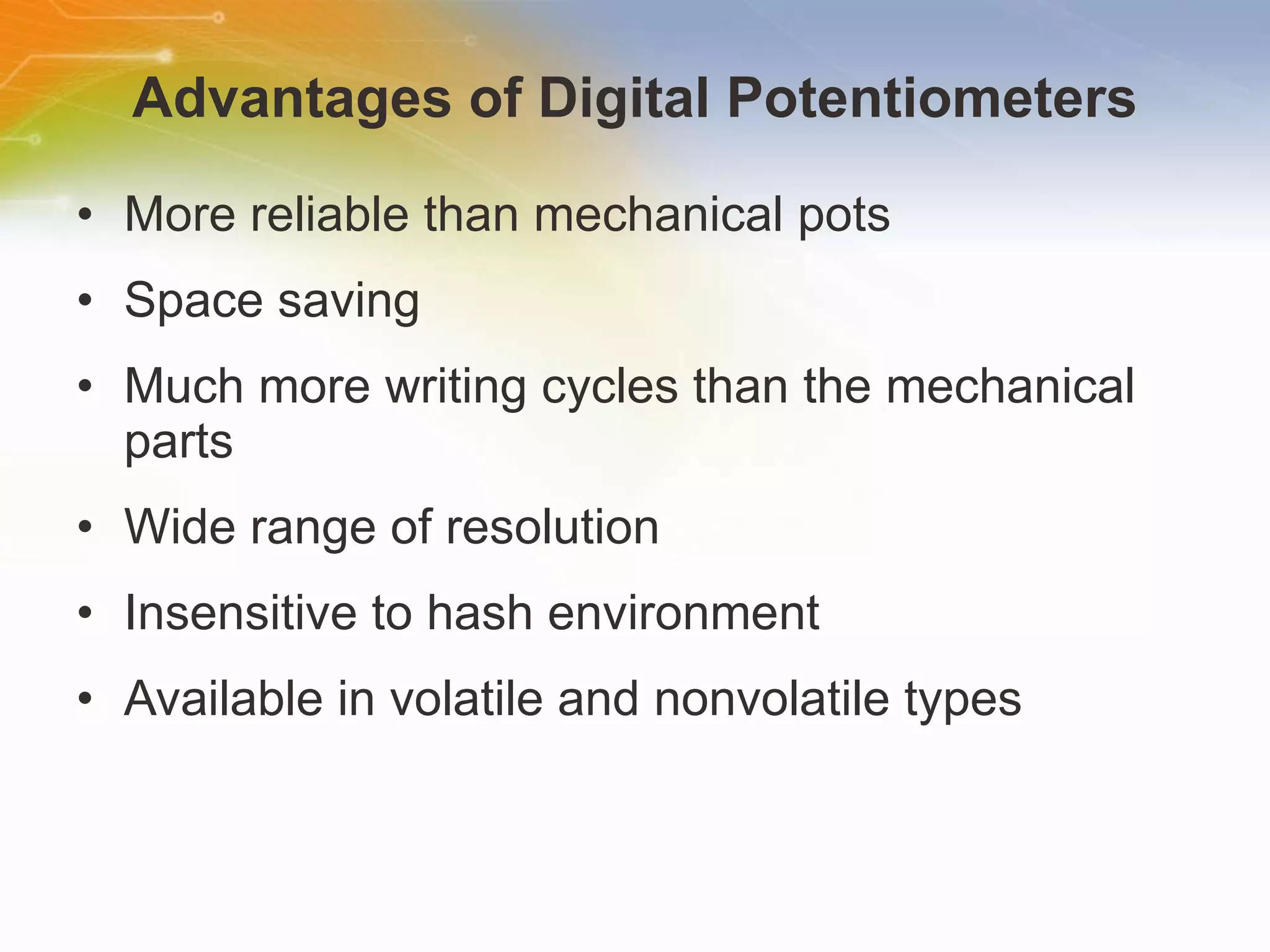 Digital Potentiometers Replace Mechanical Potentiometers | PPT