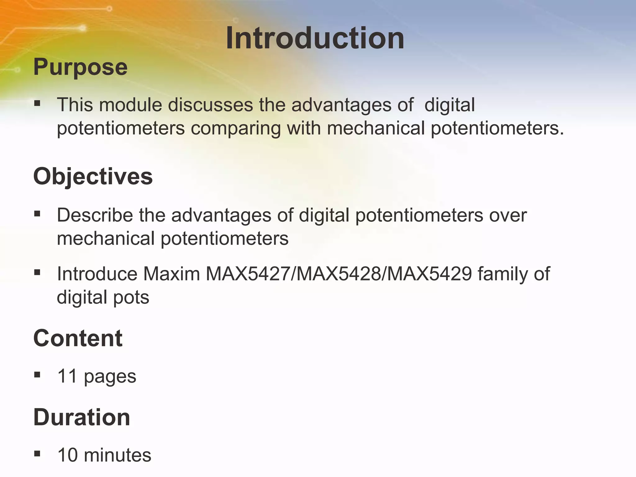 Digital Potentiometers Replace Mechanical Potentiometers | PPT