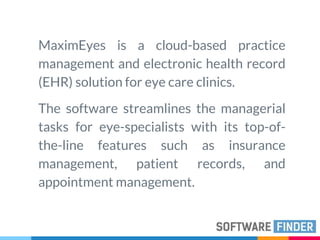 Maxim eyes-Software Finder | PPT