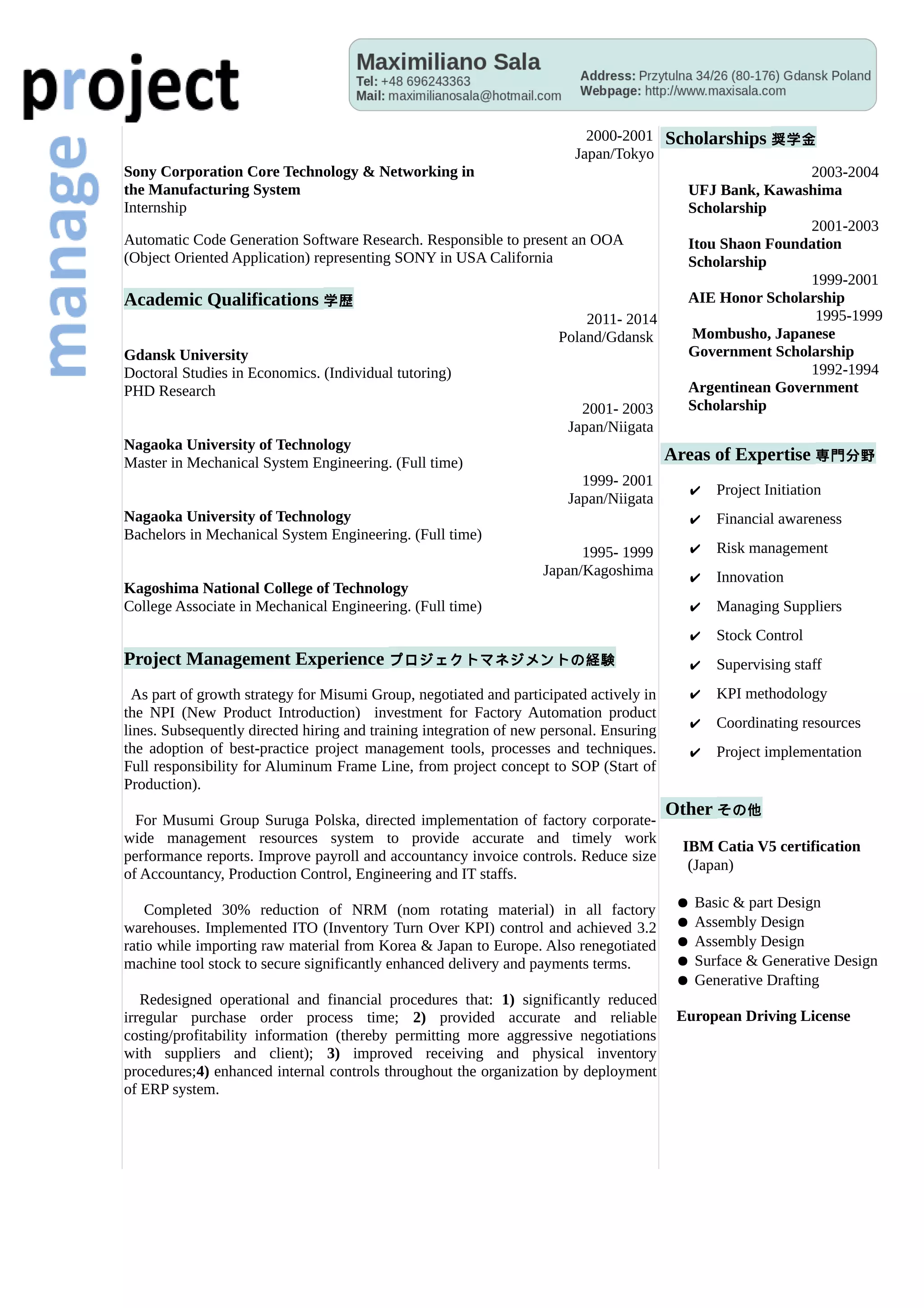 Japanese Project Manager | PDF