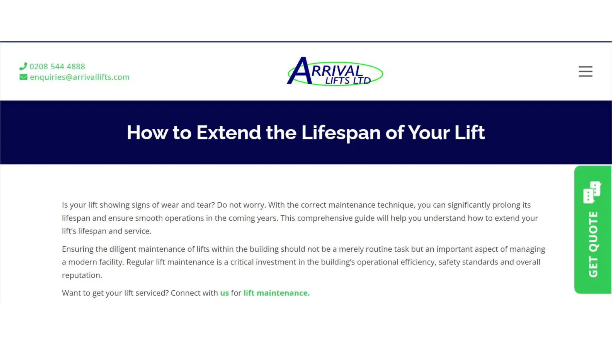 Maximising Lift Lifespan_ Arrival Lifts PPT.pptx | Business | Business and Finance