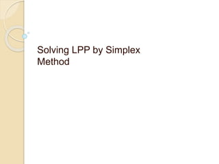 Maximization simplex method | PPTX